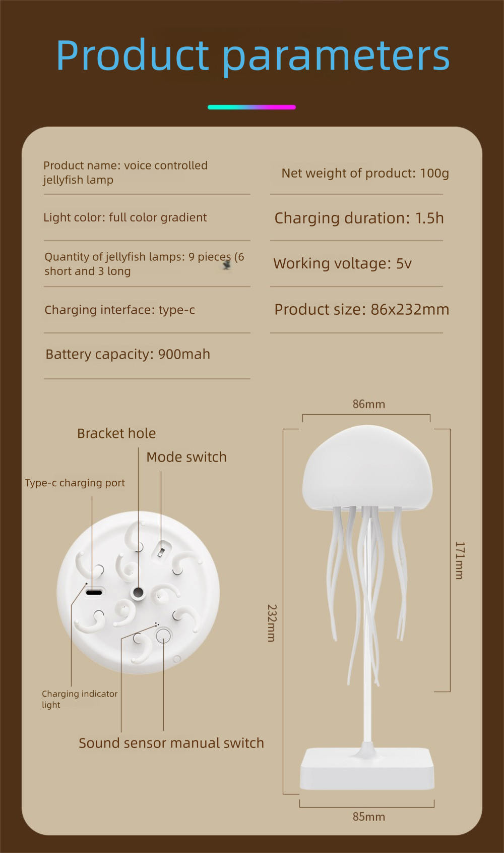 Smart jellyfish lamp atmosphere lamp creative and smart foot-tentacled ...