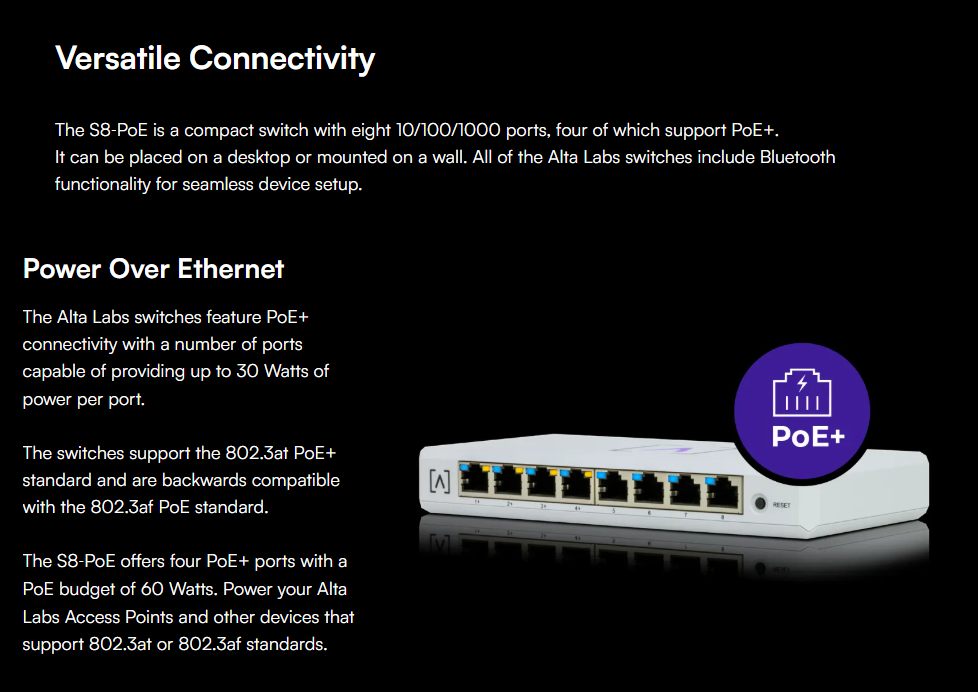 Alta Labs S8-PoE 8-port Managed Gigabit PoE Switch (S8-POE-AU) | Shopee ...