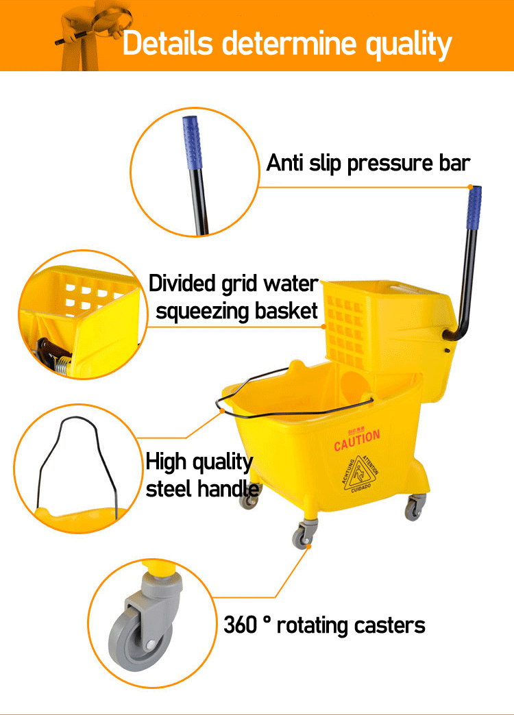 Heavy duty Commercial Mop Squeezer Bucket 36L Cleaning buckets for maid ...