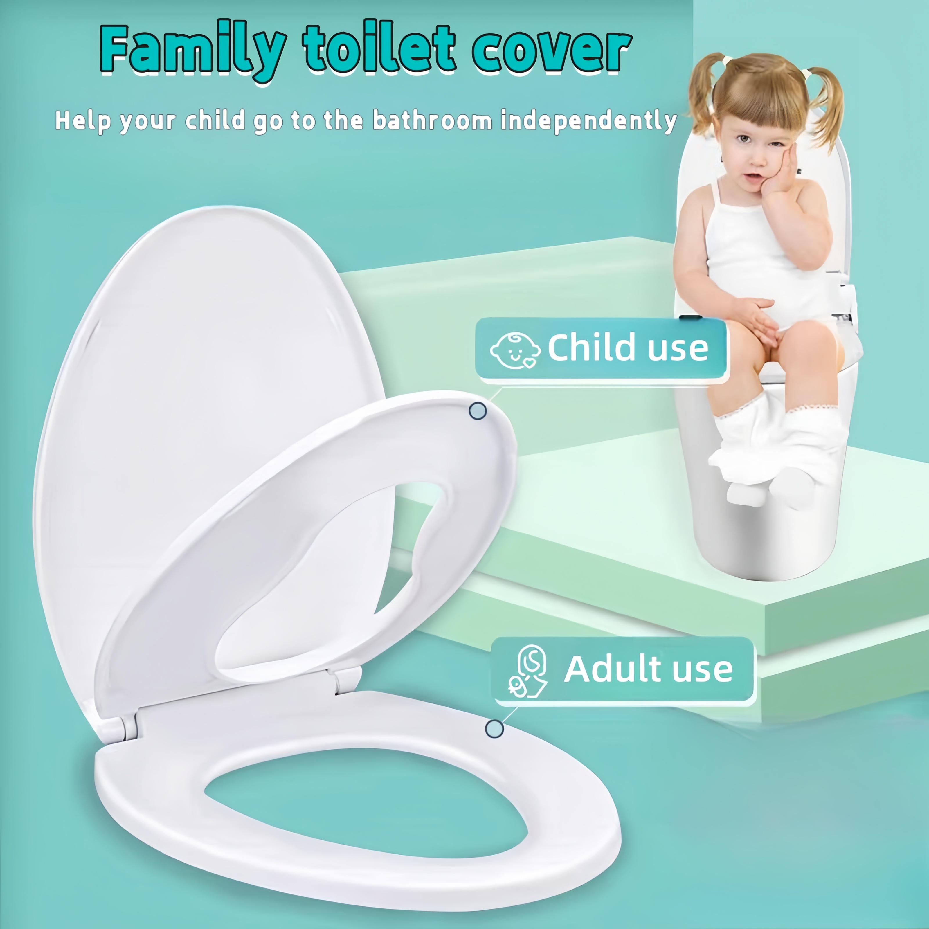 2 in 1 Toilet Seat Combo Toilet Seat with Built in Potty Training Seat ...