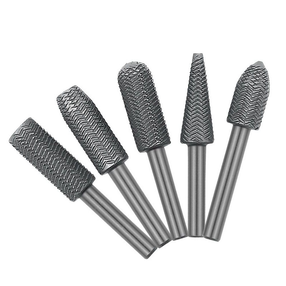 5Pcs Rotary Rasp File Set Steel File Router Grinding Burr 6mm Shank ...