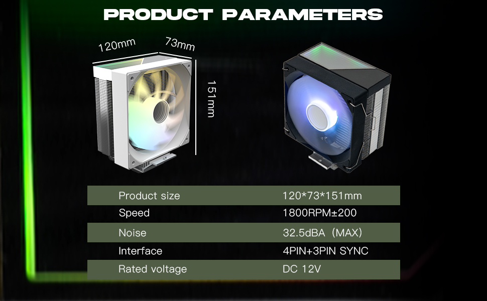 Jungle Leopard KF400 ARGB CPU Cooler 120mm PC Fan Infinity Mirror ARGB ...