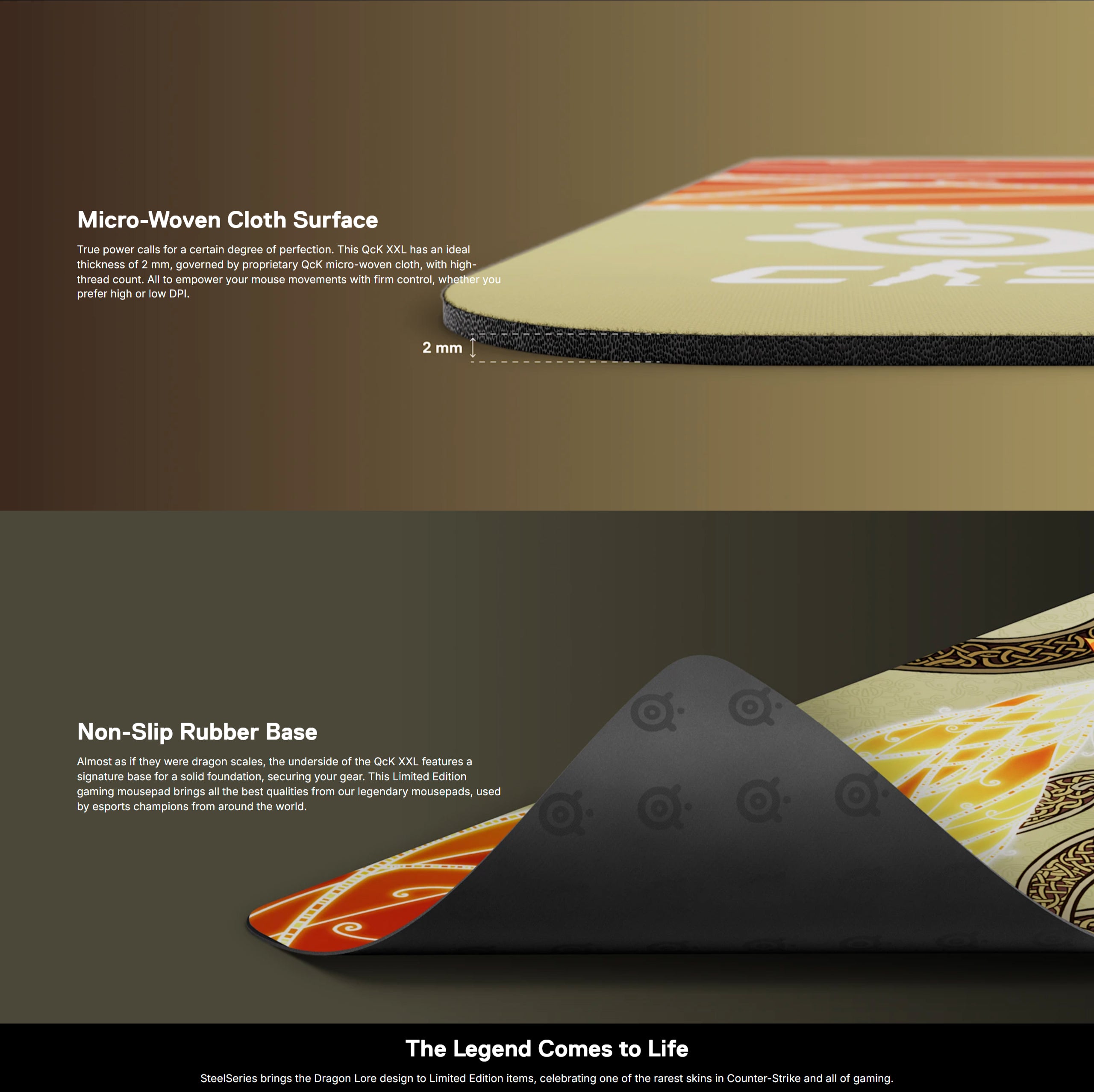 SteelSeries QCK CS2 Dragon Lore Edition Cloth Gaming Mouse Pad XXL ...