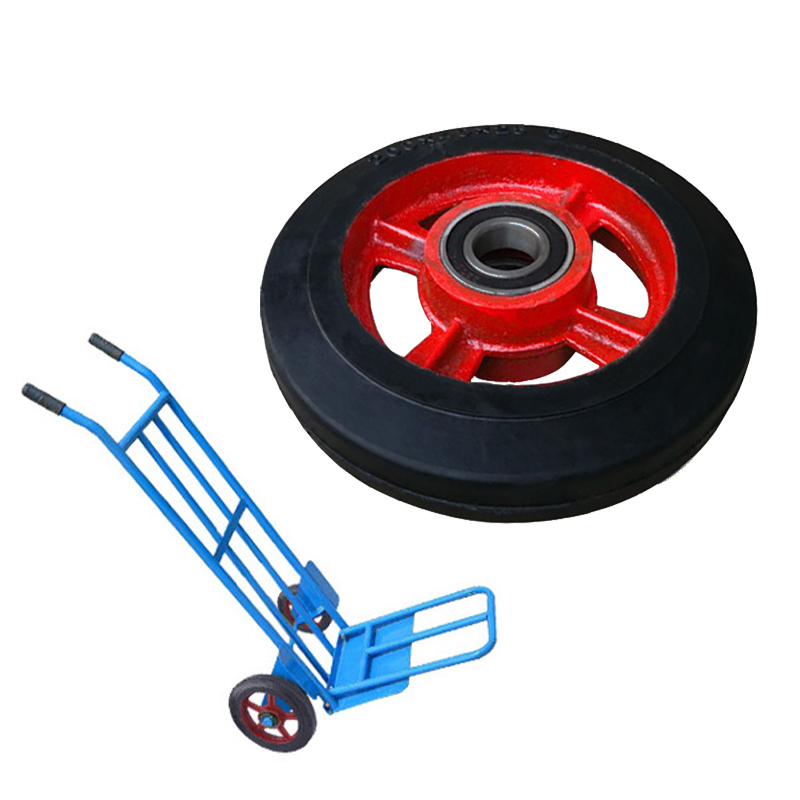Heavy Duty Pushcart Solid Rubber Wheel Mute Iron Core Bearing For ...
