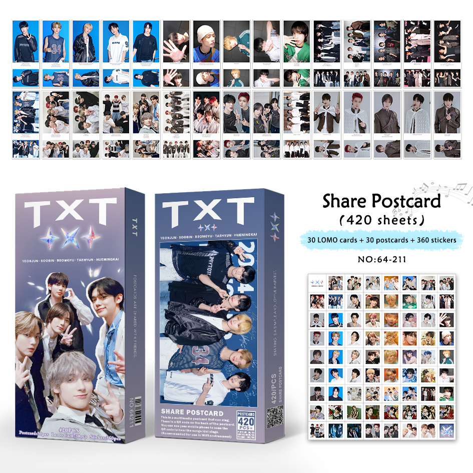 55/420 Pcs/Box TXT Photocards The Star Chapter SANCTUARY LOMO Card ...