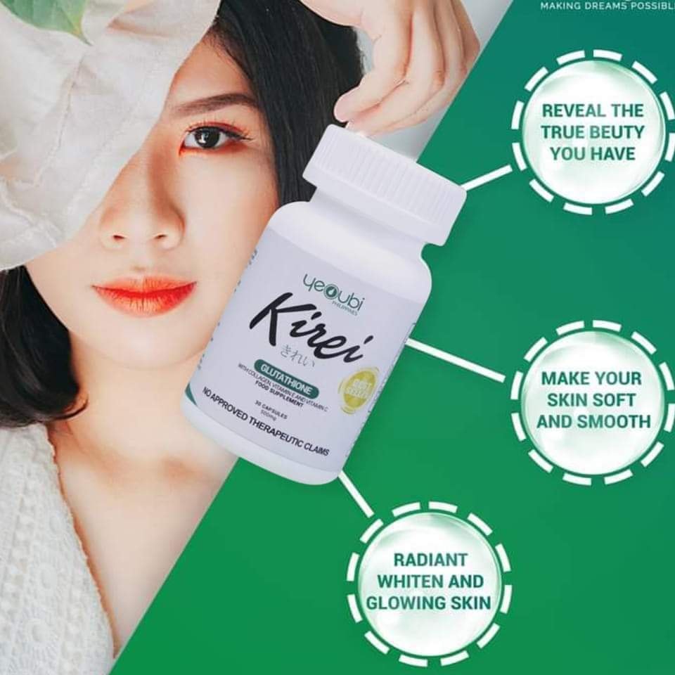 KIREI Glutathione with Collagen, Vitamin E and C 2 Bottles (500mg x 30 Capsules/Bottle) | Shopee ...