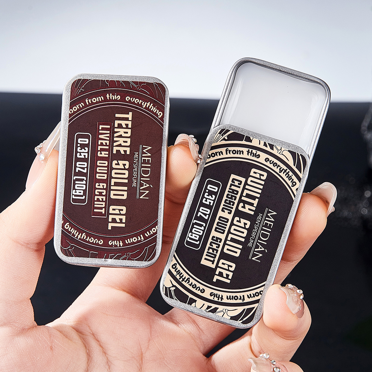 CASA Men's Solid Pocket Fragrance Balm Set of 4pc Long Lasting Perfume Gel Solid Cologne for ...