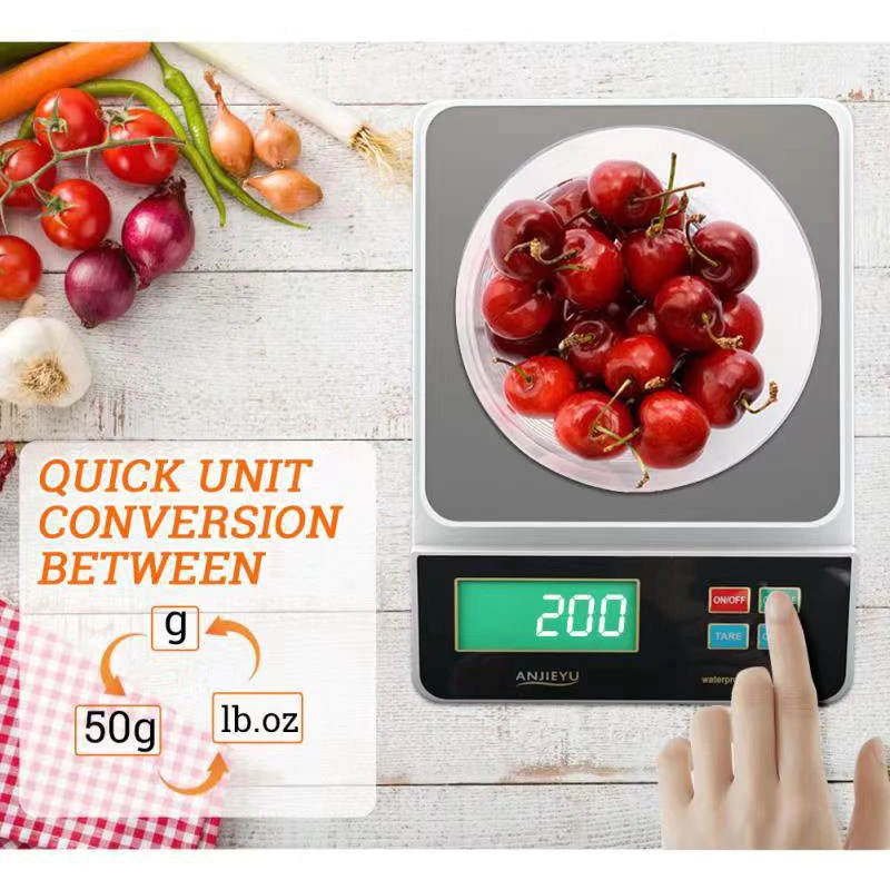 6kg/0.5g Waterproof Food Digital Weighing Scale Rechargeable Scale ...