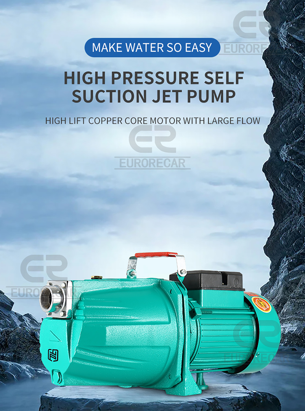 220V 60Hz 2HP/2.5HP Jet Pump Household Self Priming Injection Booster ...