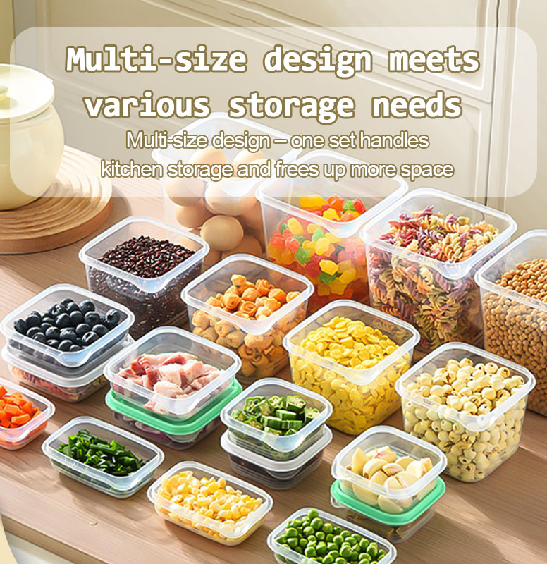 6Pcs Sealed Kitchen Refrigerator Freezer Storage Box Fruits Meat Keep ...
