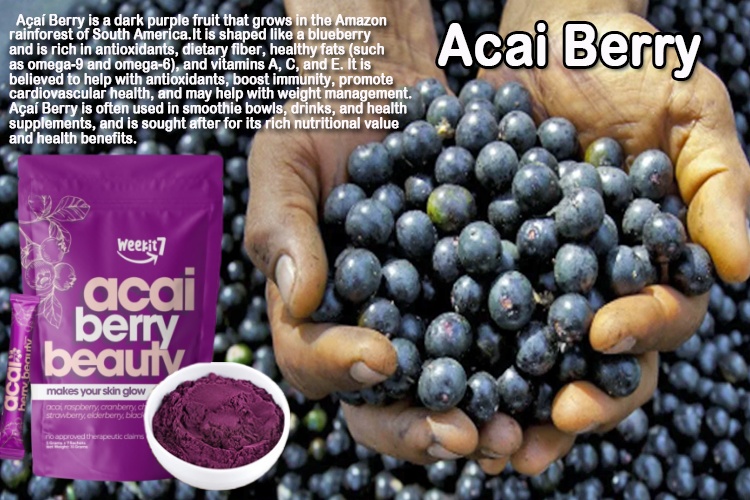 【BUY 1 GET 1】Weekit7 Organic Acai Berry Powder Juice Cranberry Anti ...