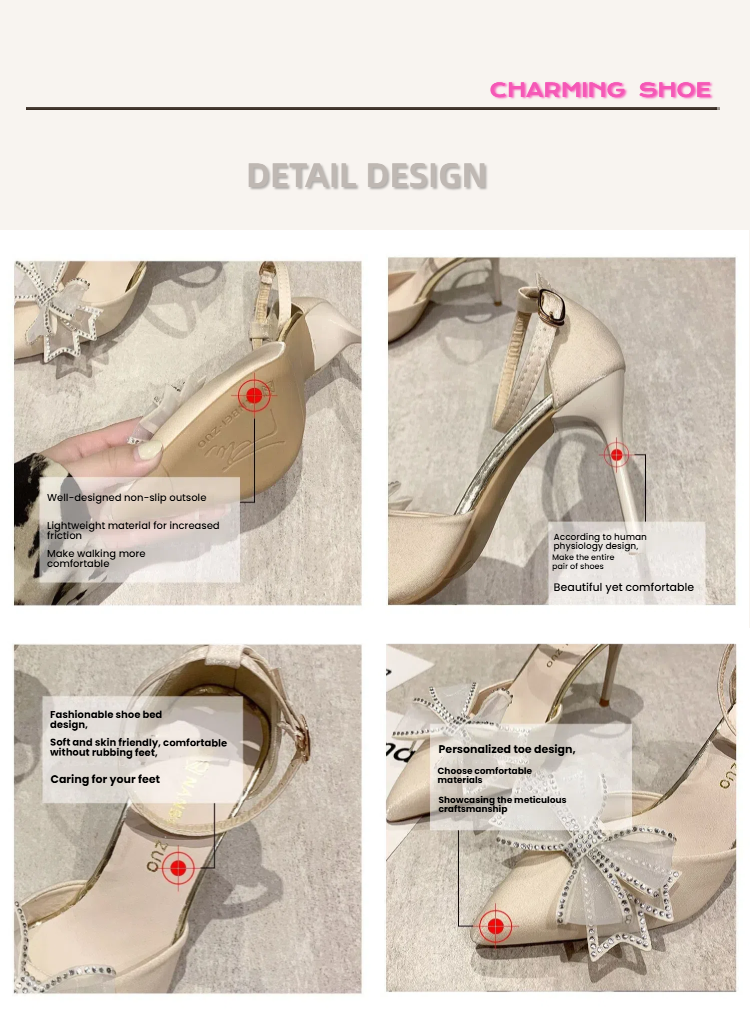 JAHVIO Celestial Butterfly Heels Sandals For Women 3 Inch Satin ...