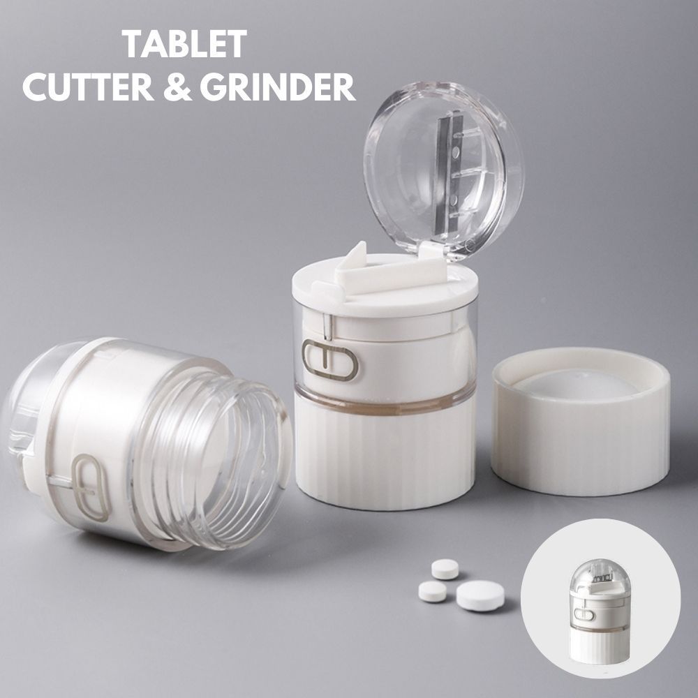 4 in1 Tablet Pill Cutter Splitter Crusher Grinder with Powder Brush ...