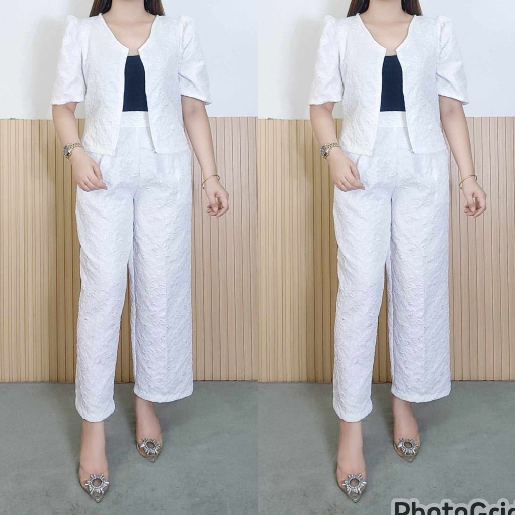 MARIA CLARA BOLERO TERNO PANTS PLUS SIZE (FIT M-XL) Garterized back ...