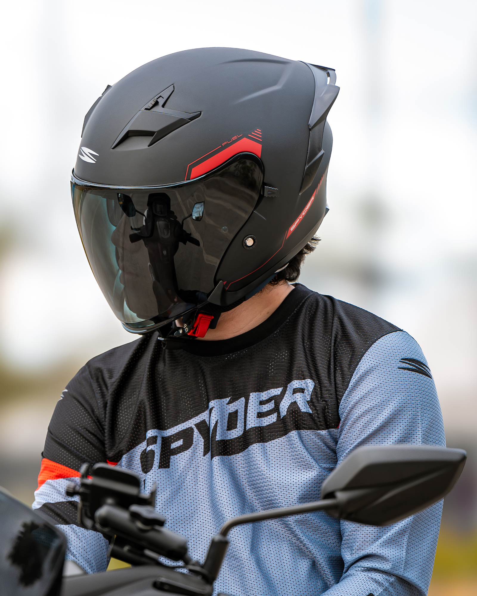 Spyder Fuel V2 Half Face Dual Visor Helmet for Motorcycle (Free Clear ...