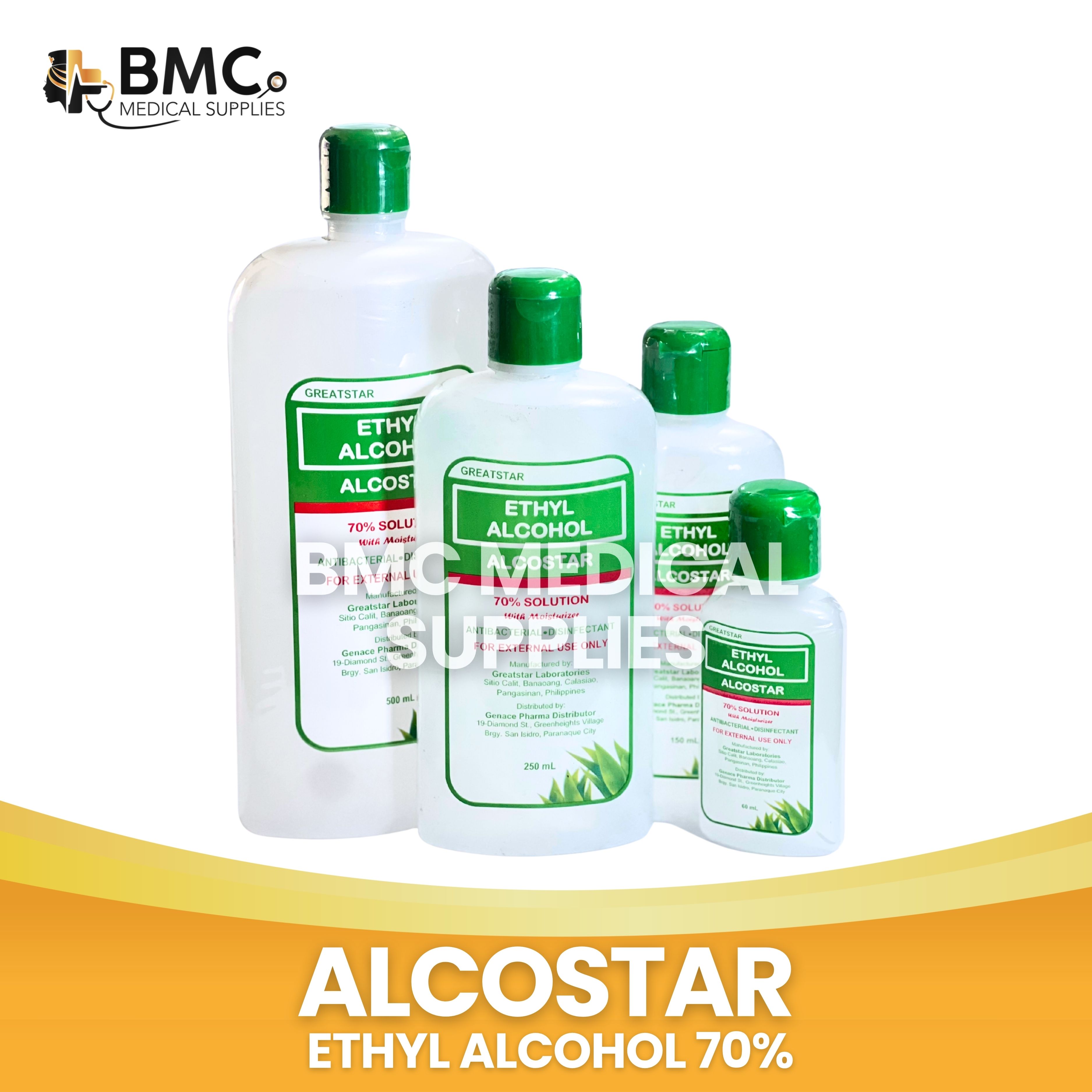Alcohol Ethyl & 70% Rubbing Solution With Moisturizer 60ml 3x Wrap ...
