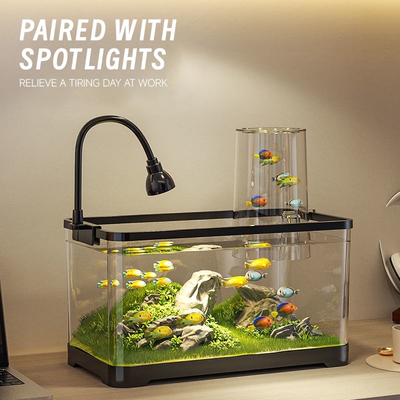 Aquarium Fish Tank Starter Kit, Desk Aquarium Set,Complete Desktop AS ...
