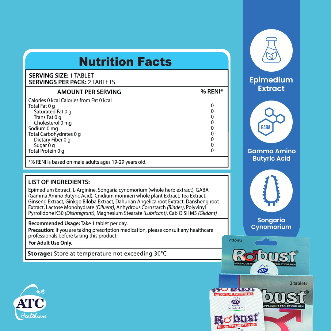 ATC Robust Tablet 2's Men's Dietary Supplement | Shopee Philippines