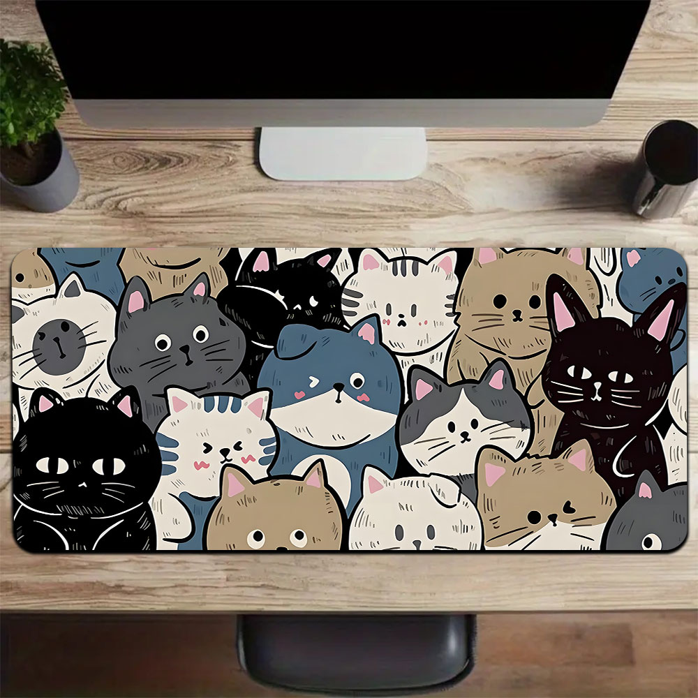 Cat Computer Mouse Pad Non-Slip Desk Mat Large Mouse Pad Keyboard Desk ...