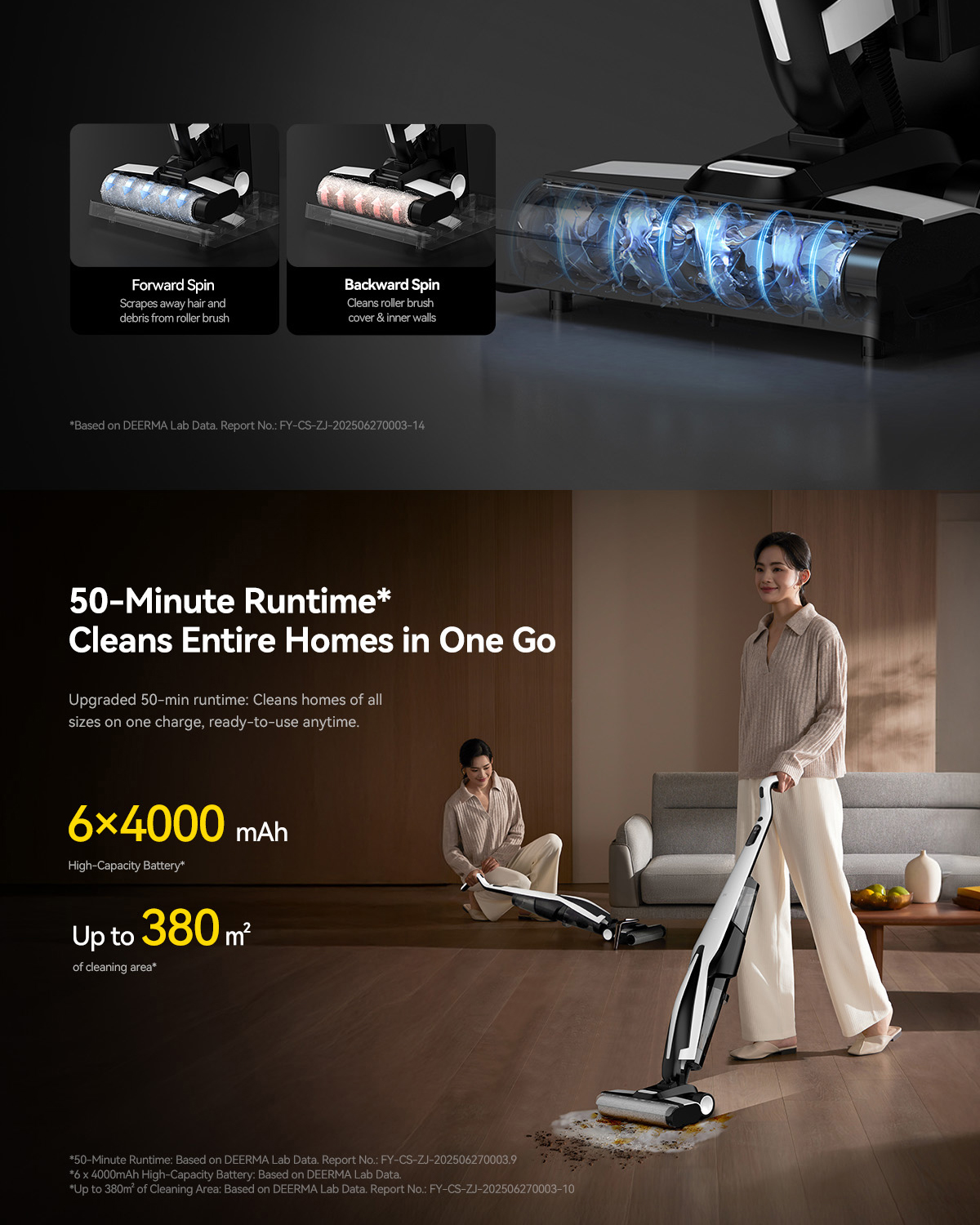 Deerma VX100 18Kpa Cordless Vacuum Dual-Direction Self-Cleaning Swiss ...