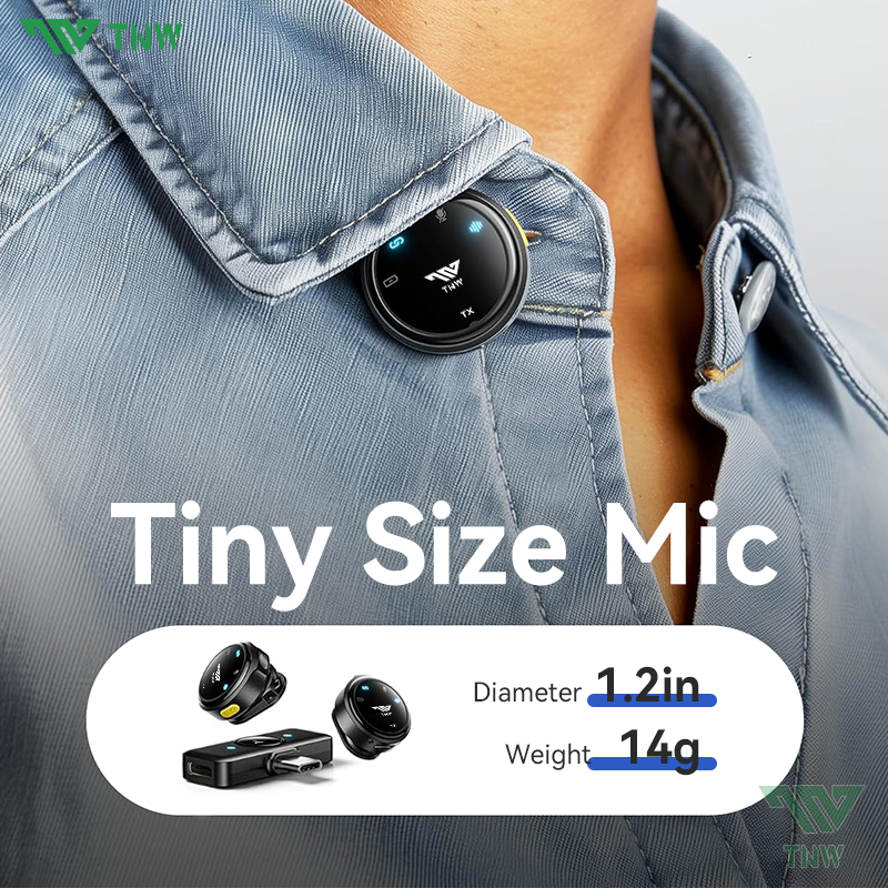 TNW A30 Lapel Microphone Wireless with charging Case Dual Lavalier Mic ...