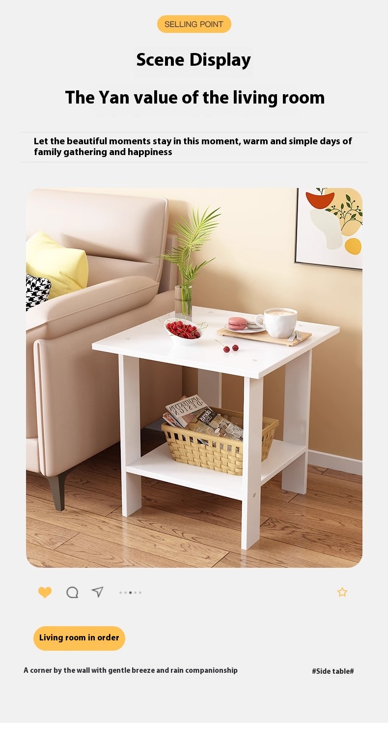 Nordic Bedside Table Small Square Desk Coffee Table Simple Sofa Side ...