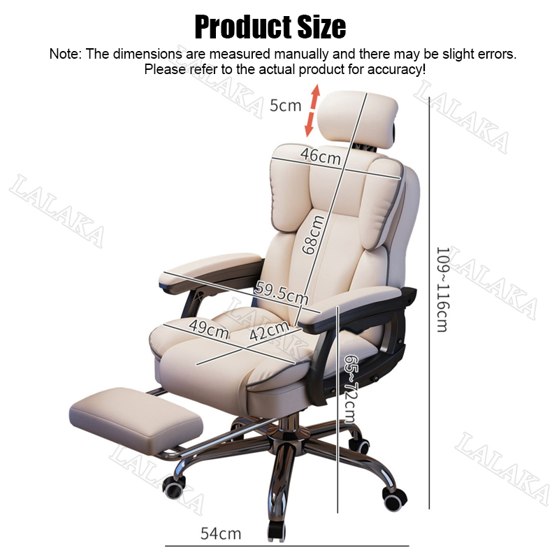 Leather Office Chair Gaming Chair Ergonomic Reclining Computer Chair ...