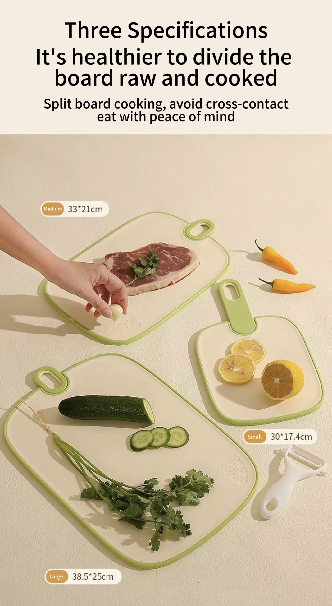 Classy Luxe Chopping Board Antibacterial Kitchen Board Vegetables Fruit ...