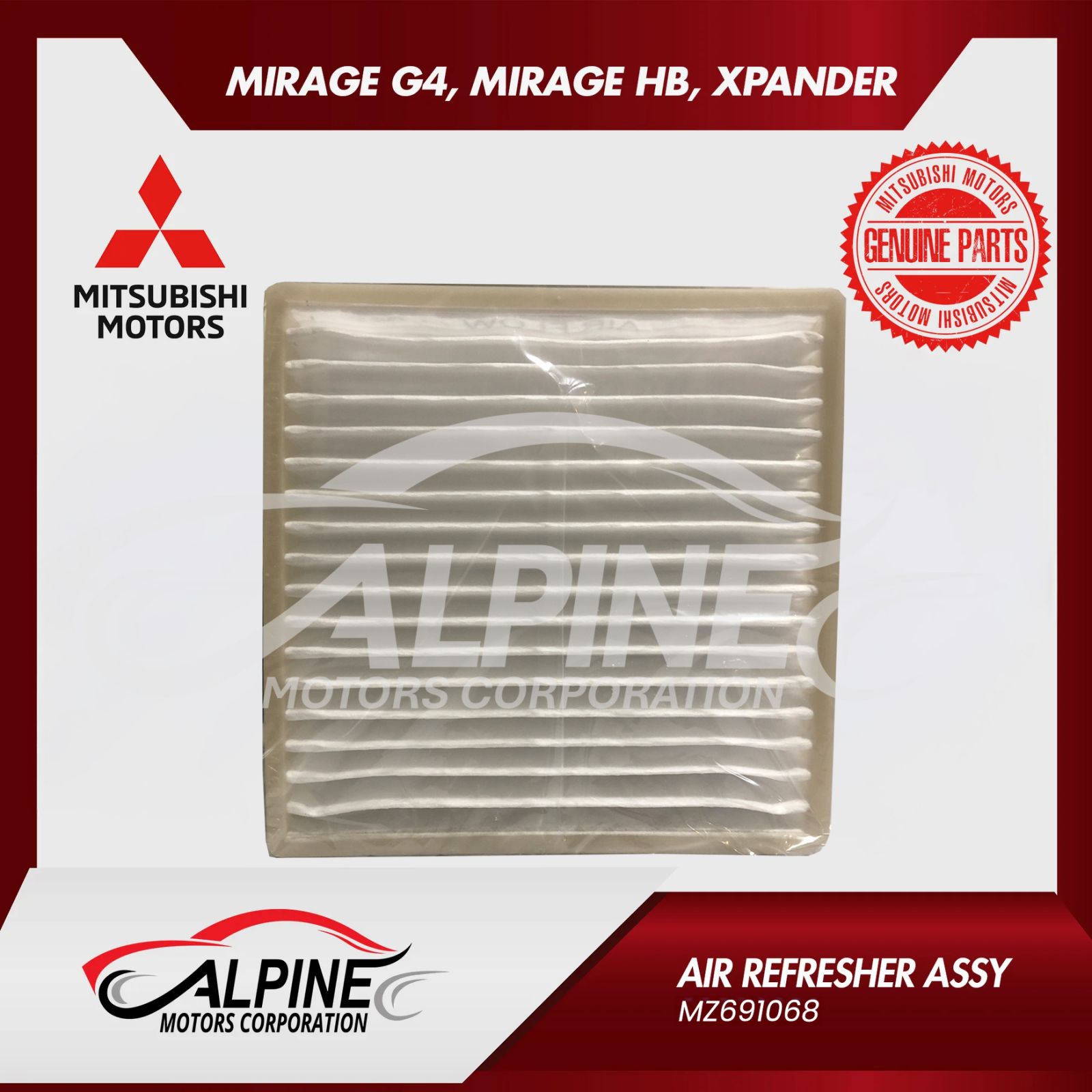 Mitsubishi Genuine Parts: AIR REFRESHER ASSY (CABIN FILTER) for MIRAGE ...