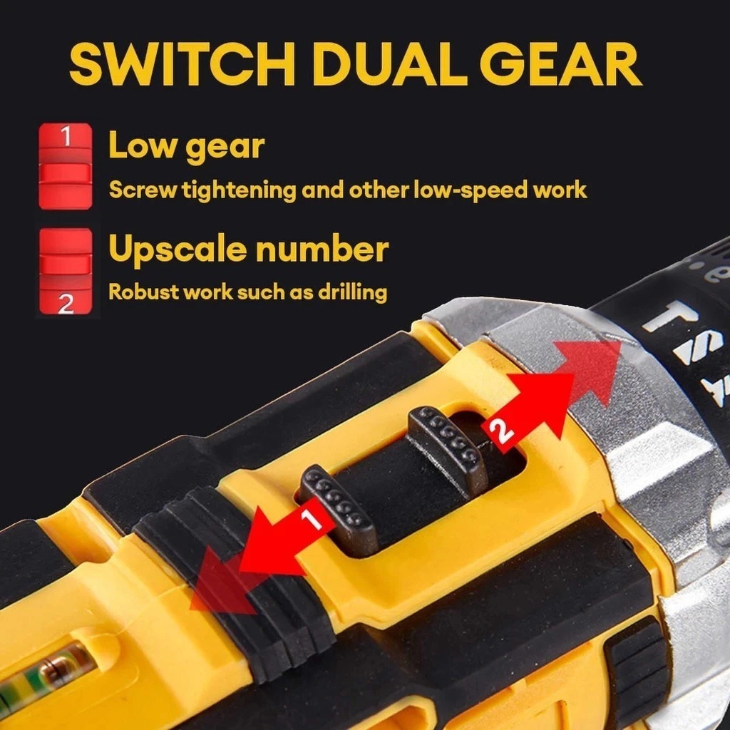 Impact Drill Electric Drill Heavy Duty Cordless Rechargeable Impact Gun ...