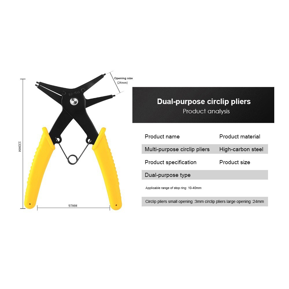 Portable Circlip Pliers Multifunction 2-in-1 DIY Snap Spring Ring ...