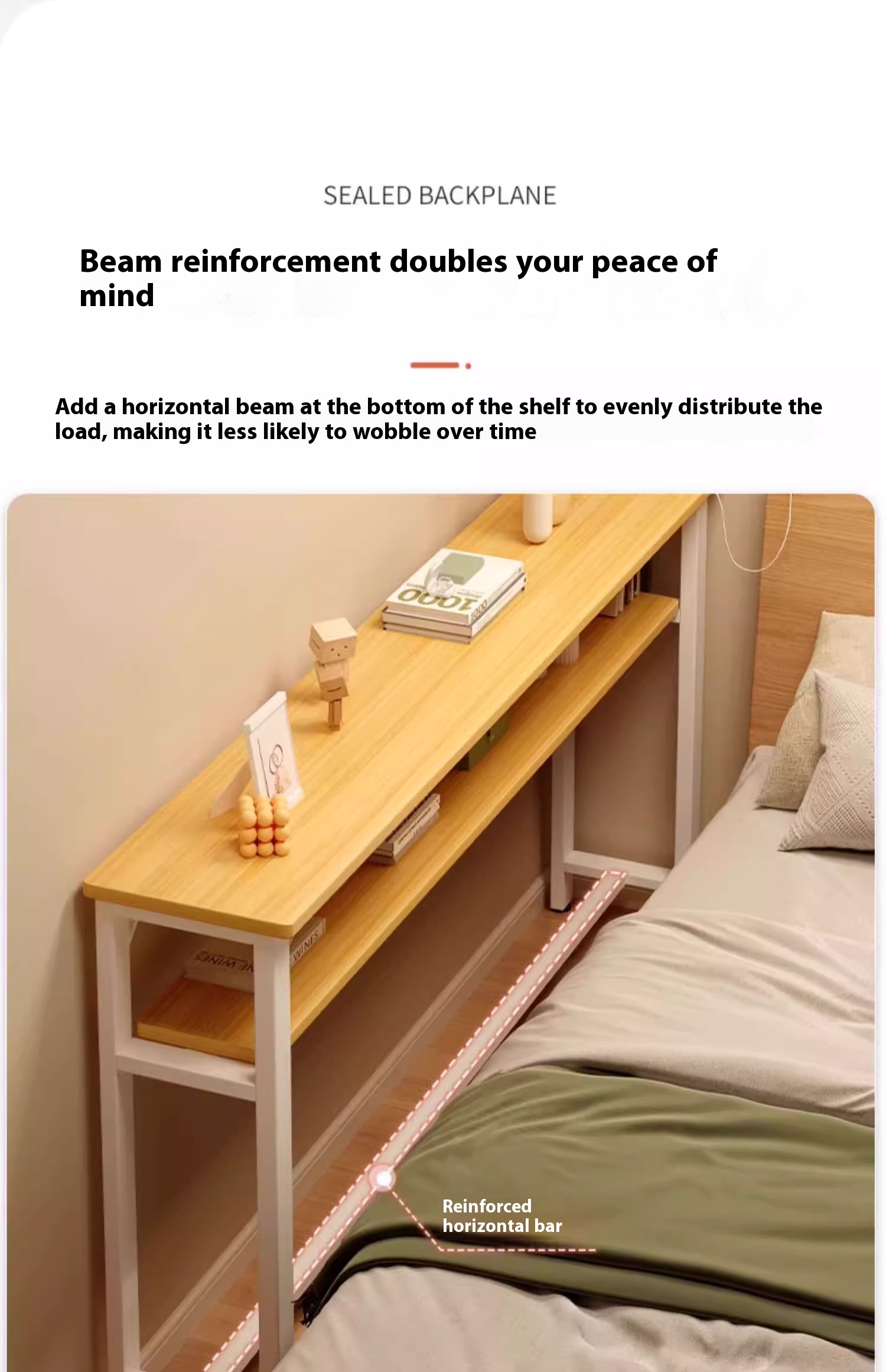 Sofa Side Table Bedroom Long table Study Table Desk Behind the Bed ...