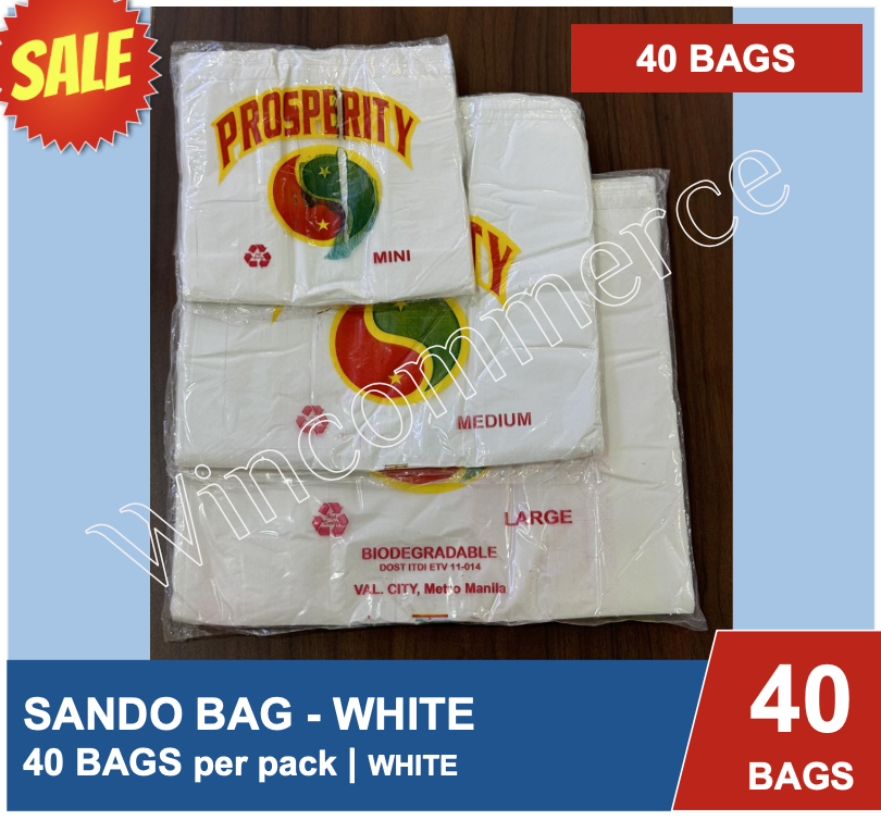 SANDO PLASTIC BAGS 40 BAGS PER PACK WHITE or TRANSPARENT | Shopee ...