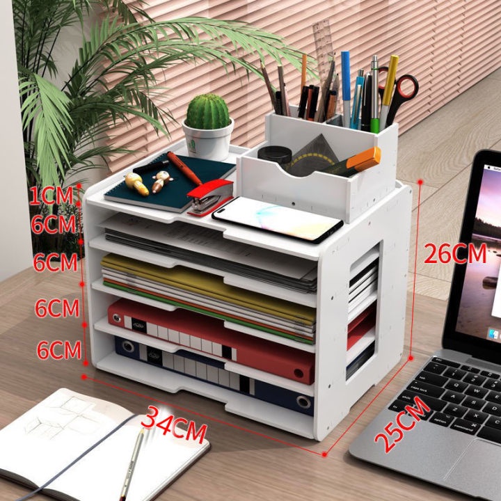 A4 Paper File Holder Storage Box Desktop 5 Layer Book Desk Shelf Home ...