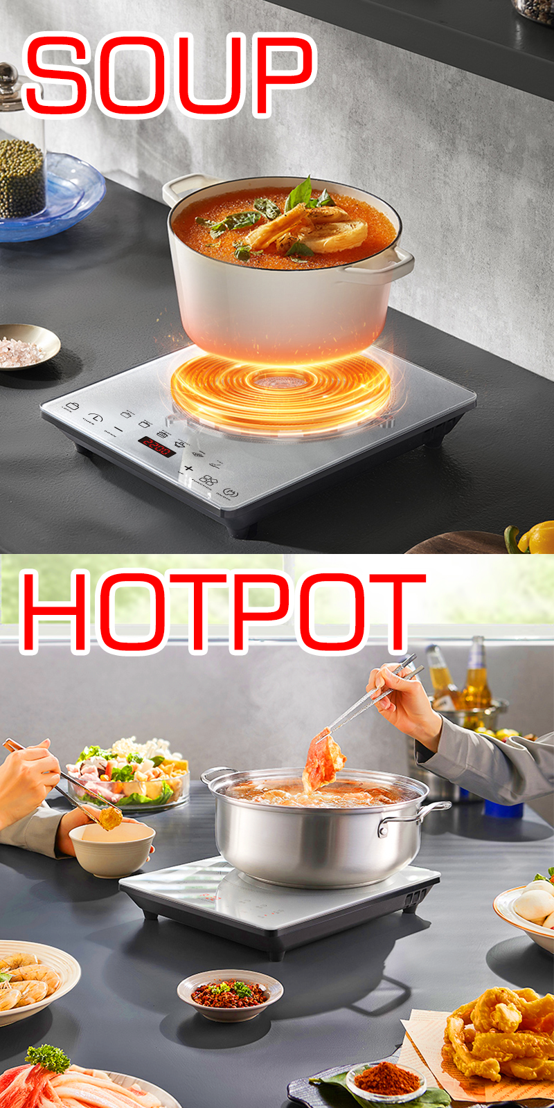 LAhome Electric Smart Ceramic Stove Infrared Induction Cooker Inverter ...