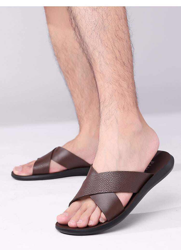 New Men's Non-Slip Slides Slippers - Soft Sole Flat Sandals for Rainy ...
