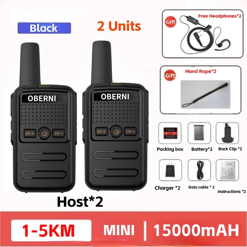 Mini Two Way Radio Walkie Talkie Long Range 5KM Outdoor 30W 16 Channels ...