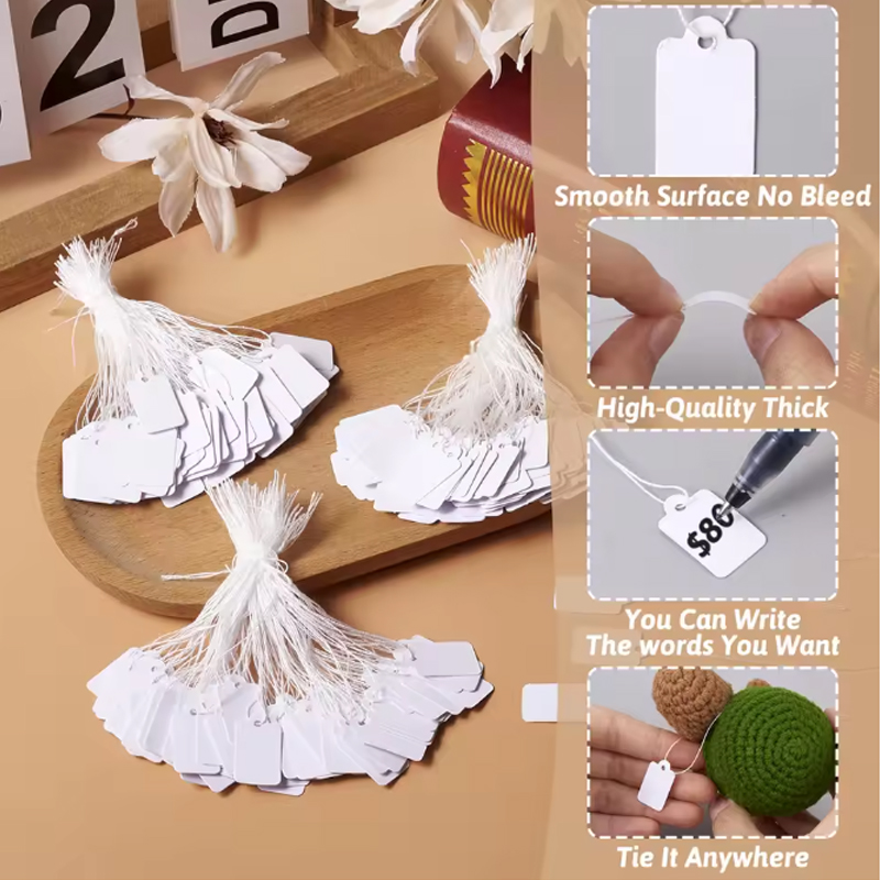 100Pcs Blank Price Tag DIY Jewelry Tag Kraft Paper Gift Tags with ...