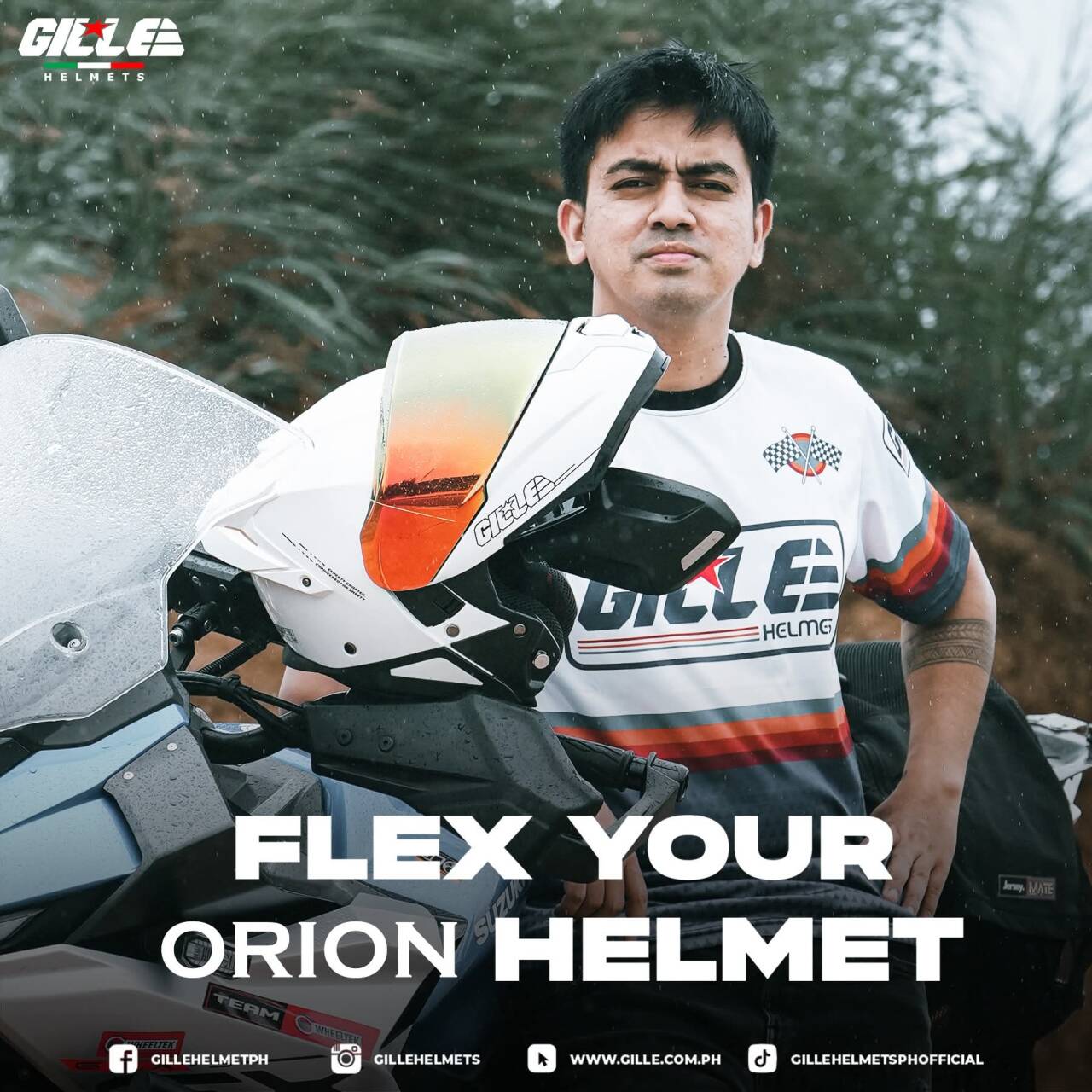 【𝑶𝑭𝑭𝑰𝑪𝑰𝑨𝑳】GILLE Orion Modular Dual Visor Helmet Full Face for Motorcycle Men Women Original AF10 ...