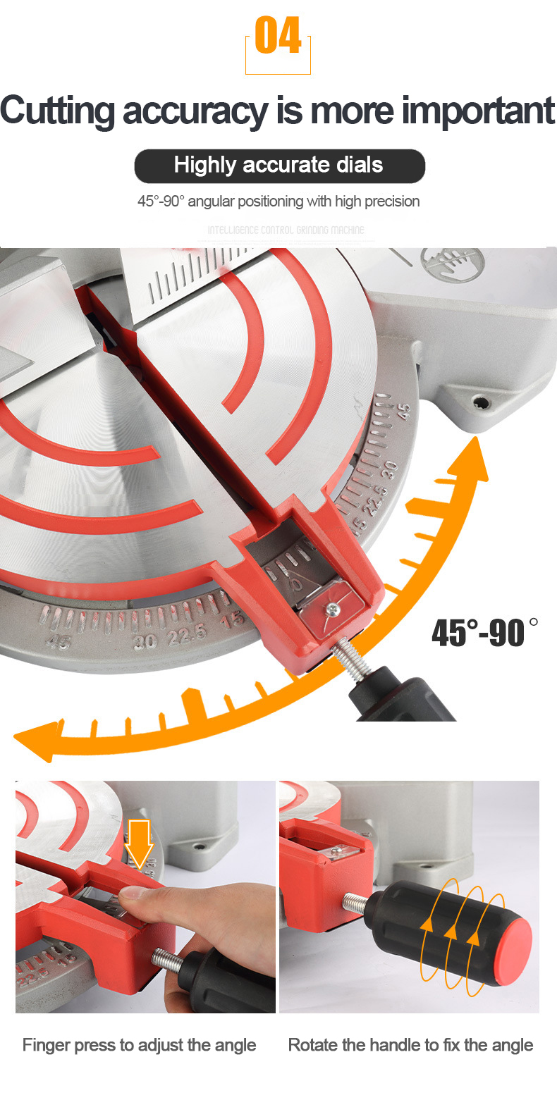 1800W High precision sliding composite cutting machine, 45 ° Miter Saw ...