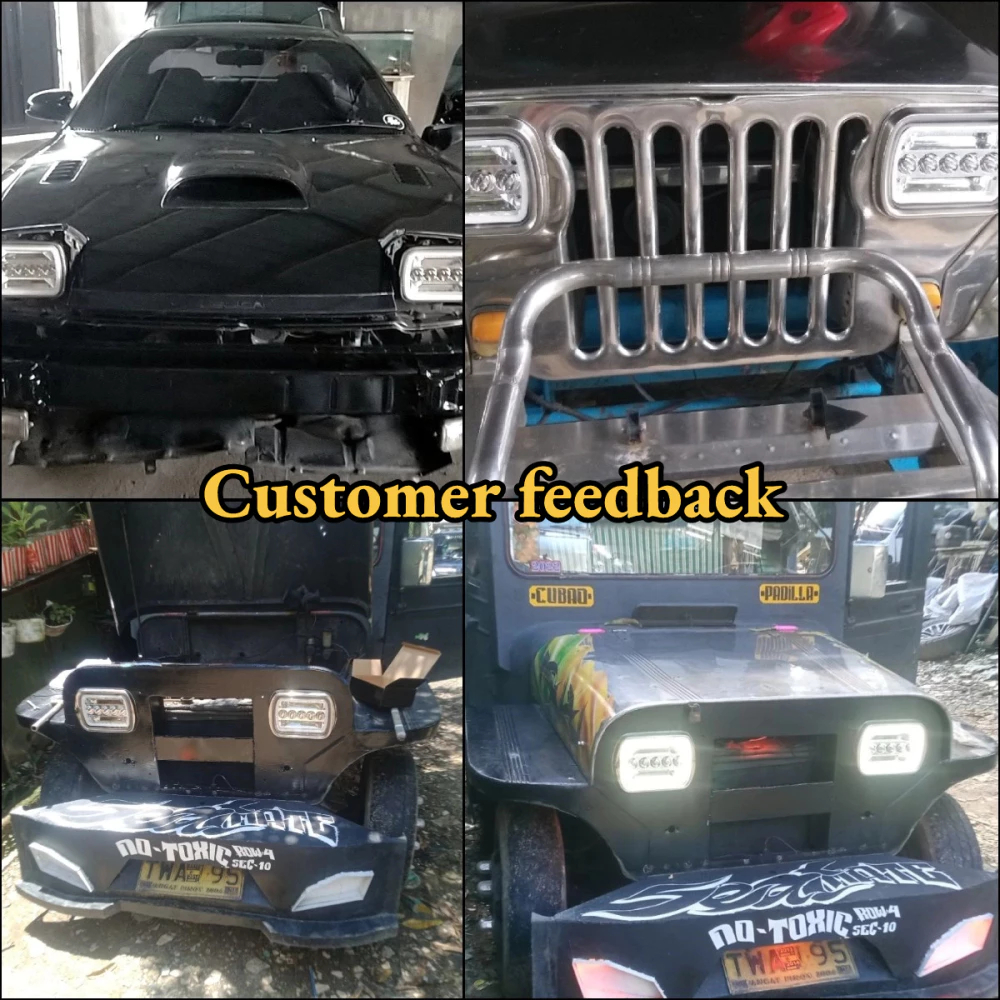 Jeep Headlights 24V 12V 5x7 LED Car Headlight jeepney accessories ...