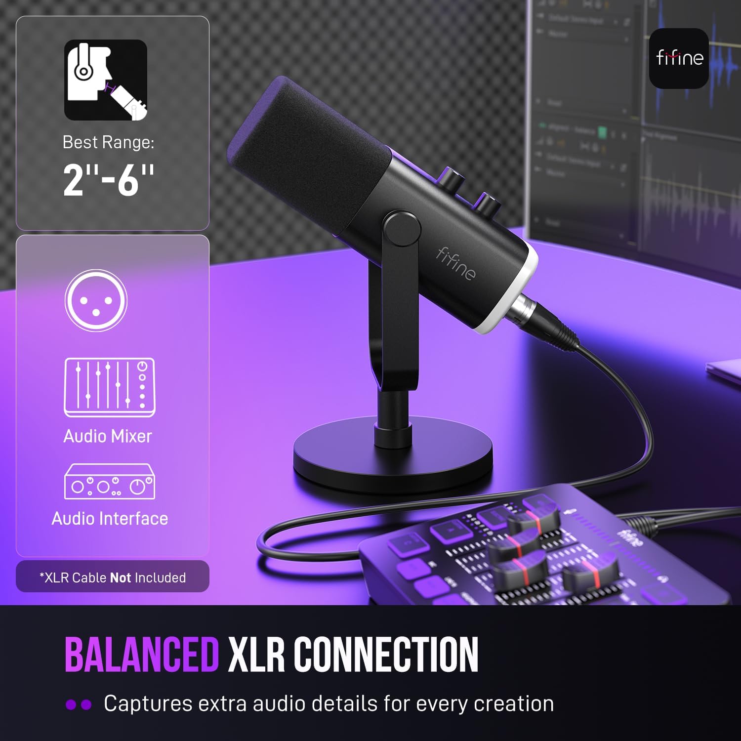 FIFINE AM8 AmpliGame XLR/USB Dynamic Microphone Podcast Microphone ...