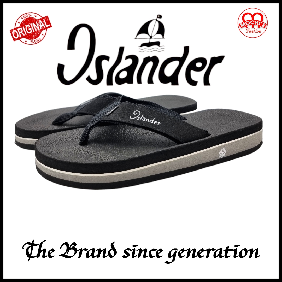 Islander 'Black/Grey' Men's Authentic and Original rubber slippers ...