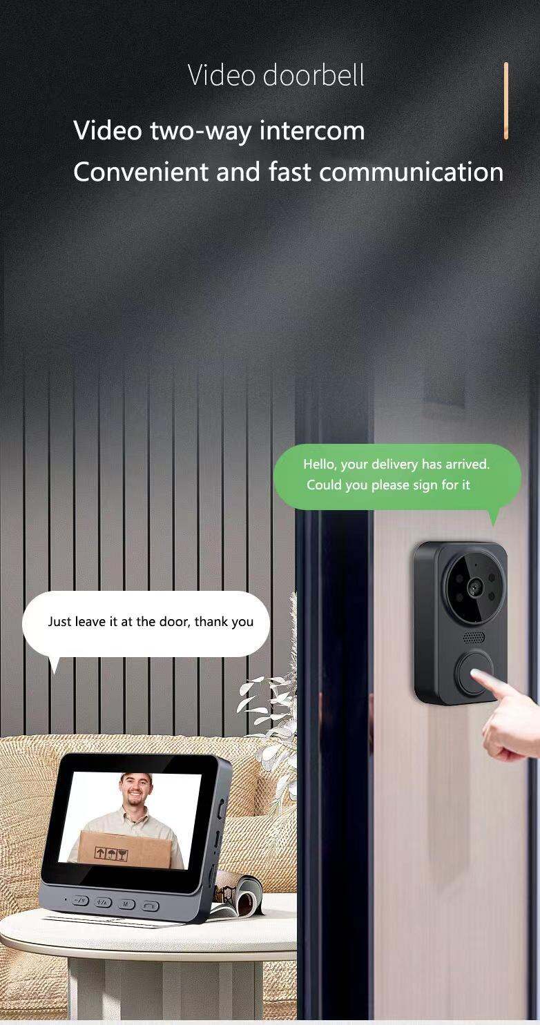 TOTO Doorbell Wireless Waterproof Door Bell Outdoor Smart Doorbell With ...