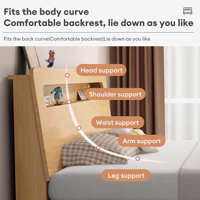 CONOCO Solid Wood Bed Frame Family Bed Bedroom Furniture Wooden Bed ...