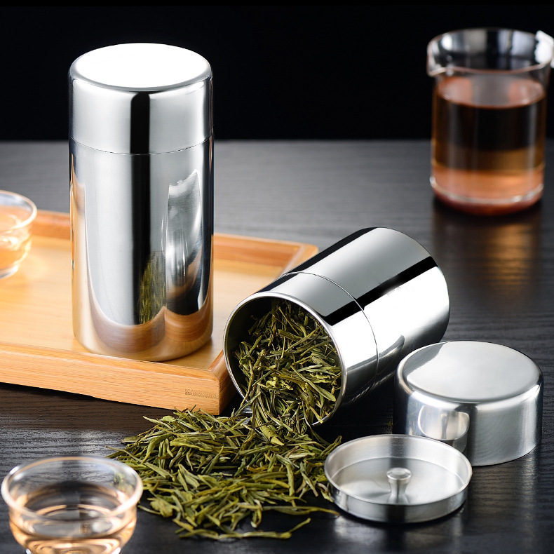 (COD)Tea Canister with Airtight Double Lids for Loose Tea - Small ...
