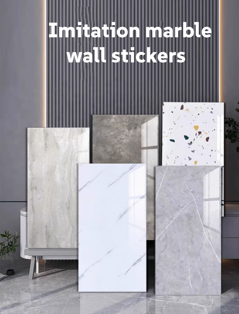 10PCS 30x60cm Wall stickers PVC 3D Marble Wallpaper Vinyl Tiles For ...