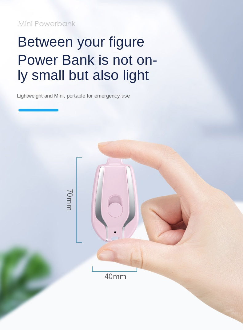 Mini Portable Keychain Charger 1500mah power bank Emergency ...