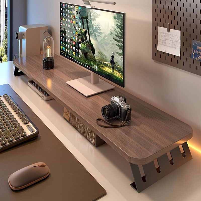 Wooden Monitor Stand Office Computer Monitor Riser Computer Monitor ...