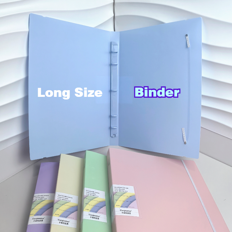 Long Binder Thicken PP Loose Leaf 5 Ring Binder Folder File Paper ...